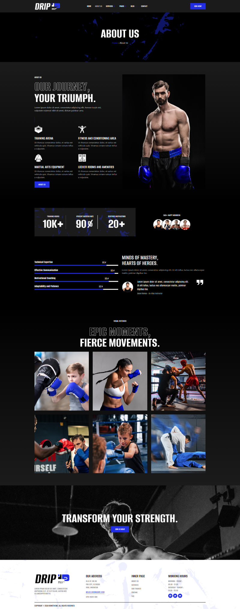 Drip - Boxing School & Martial Arts Elementor Template Kit by Rometheme